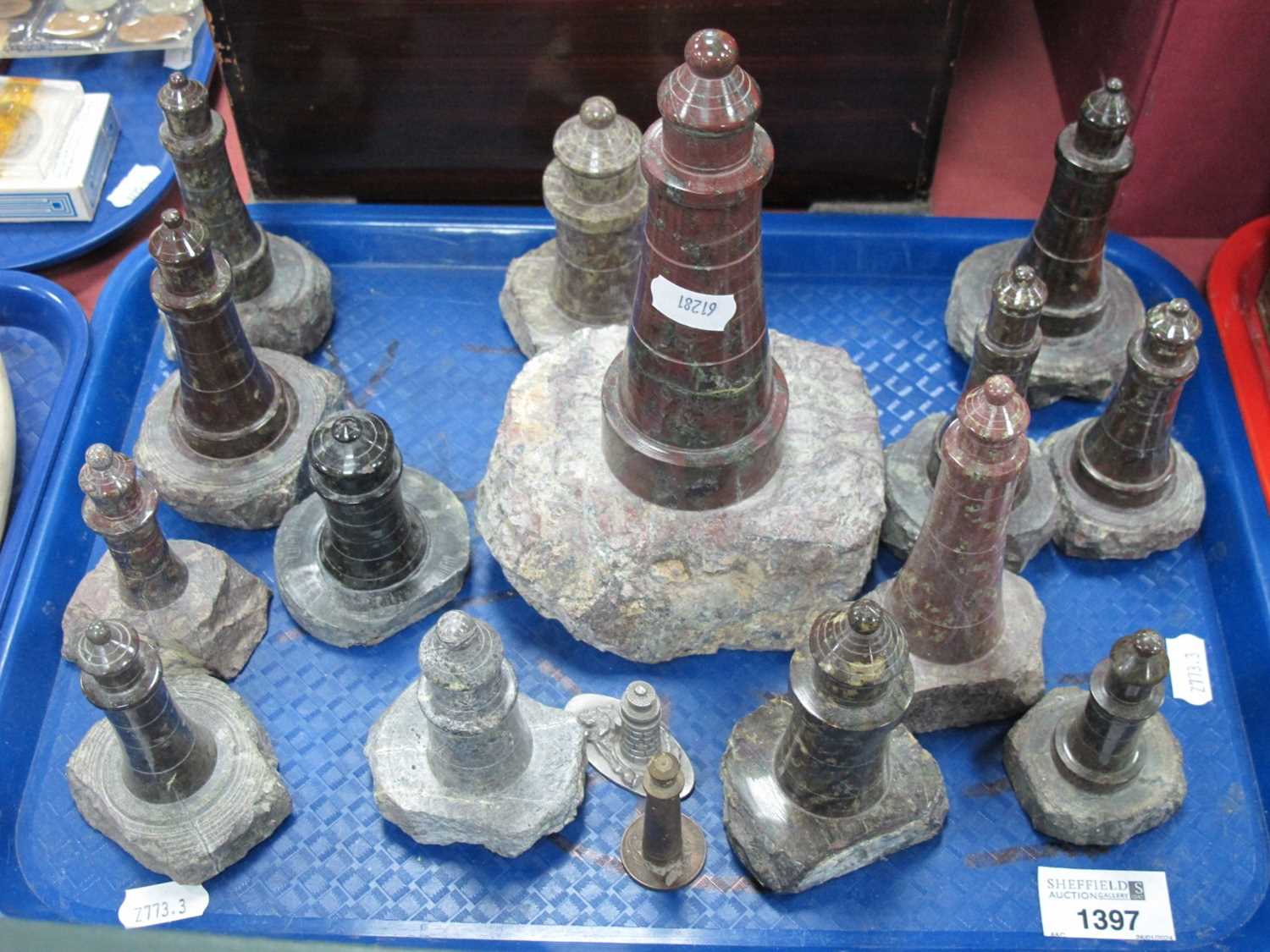 Lot 1397 - A Collection of Serpentine Models of