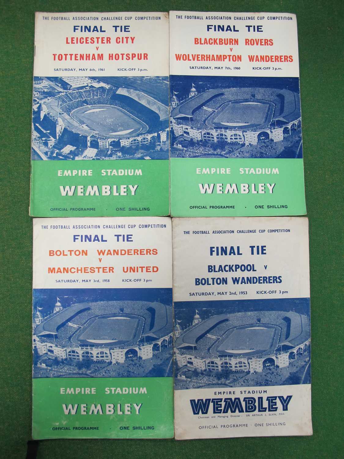 Lot 407 - F.A. Cup Final Programmes, 1953, 58, 60 and
