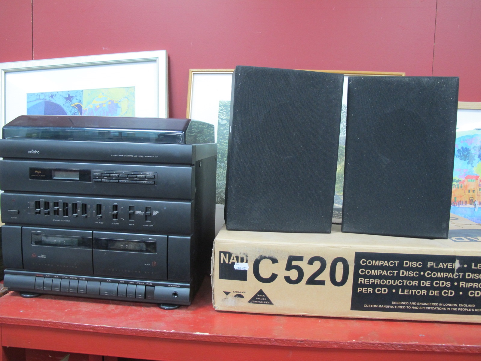 Lot 1007 - Saisho stereo twin cassette mini HiFi