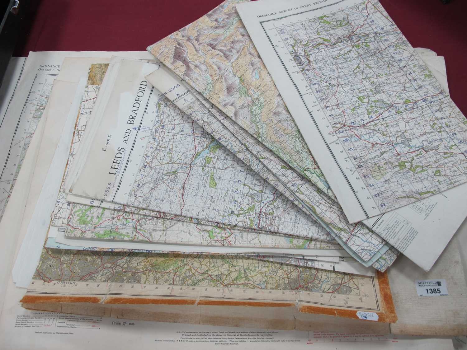 Lot 1385 - Ordnance Survey Maps, circa 1950's,