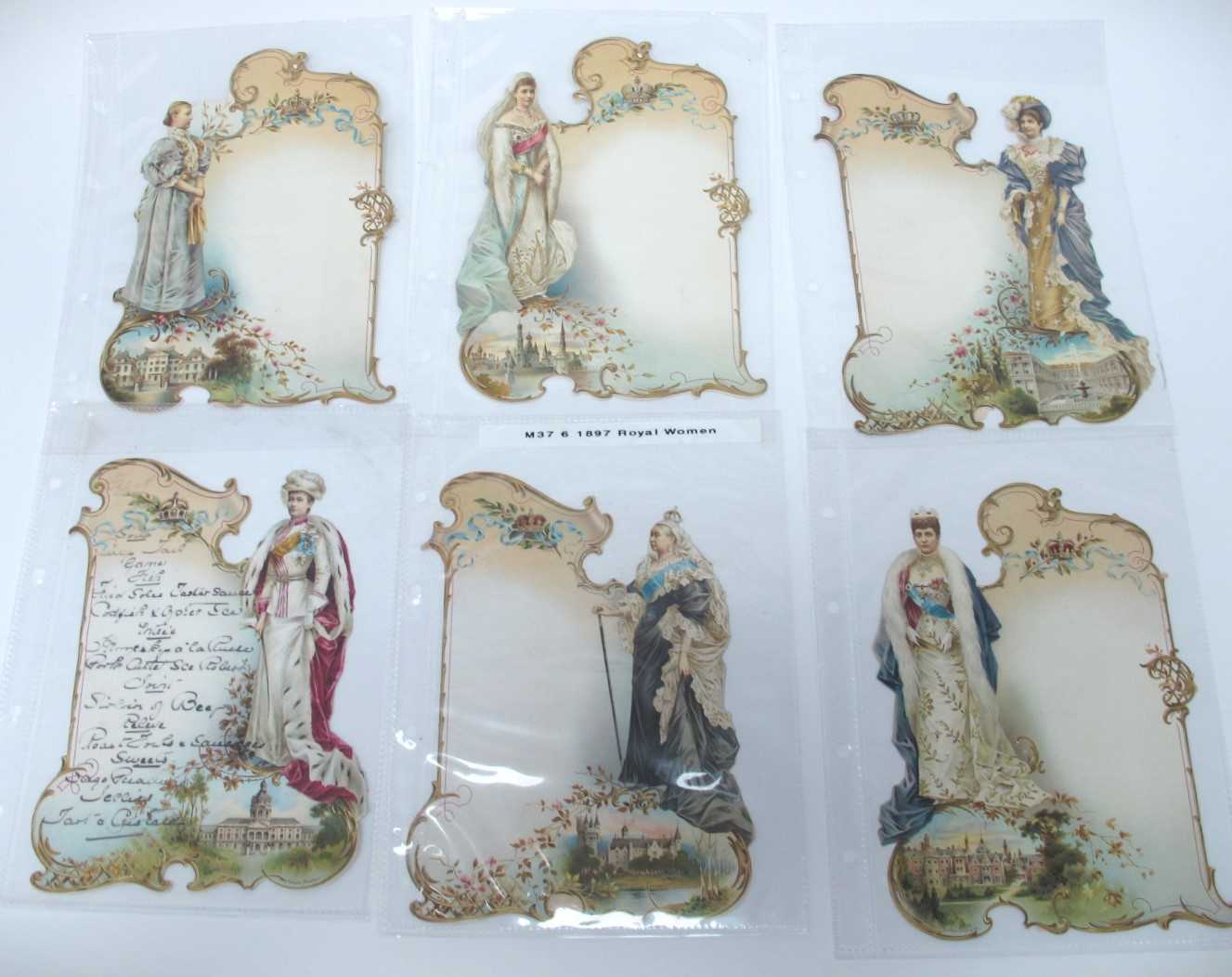 Lot 1307 - Liebig Menu Cards - 1897, Royal Women,