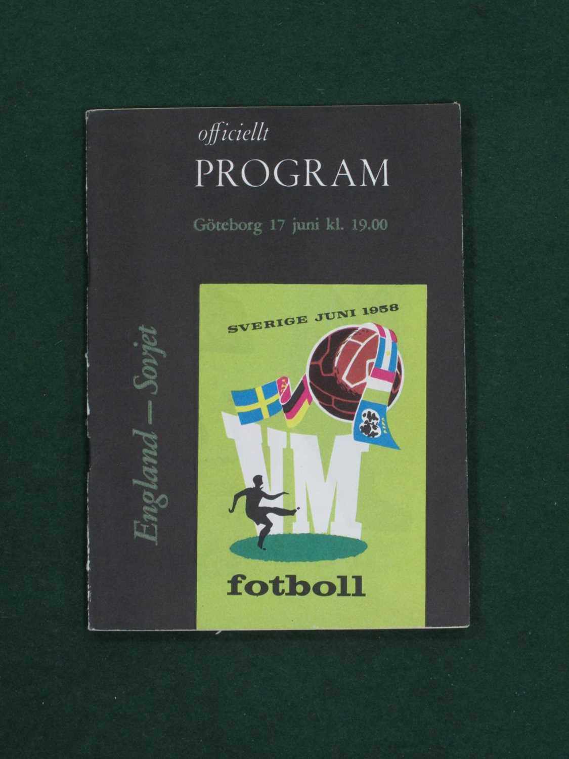 Lot 780 - 1958 World Cup Programme, England v. Russia,