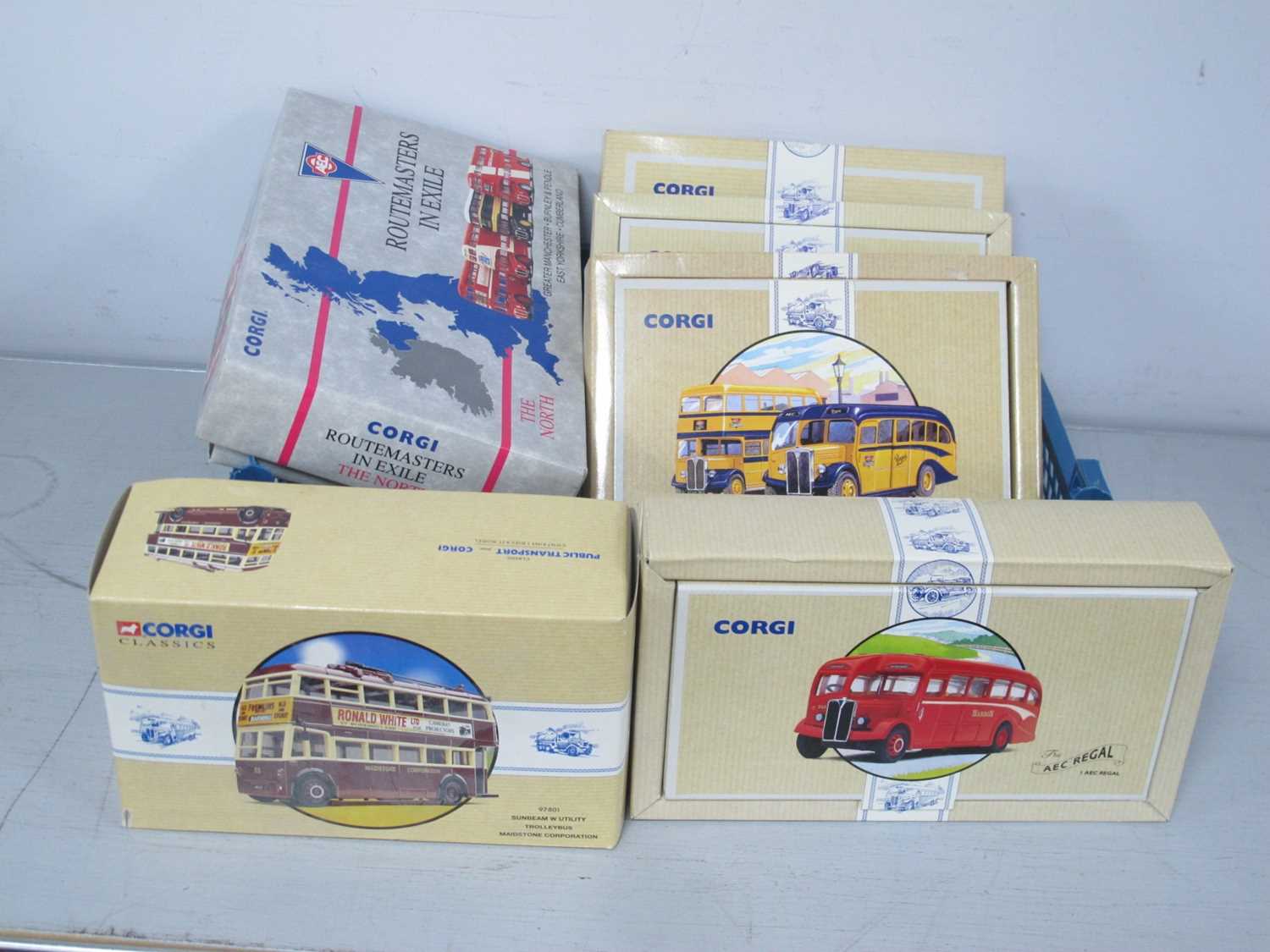 Lot 525 - Twelve Diecast Model Buses by Corgi to