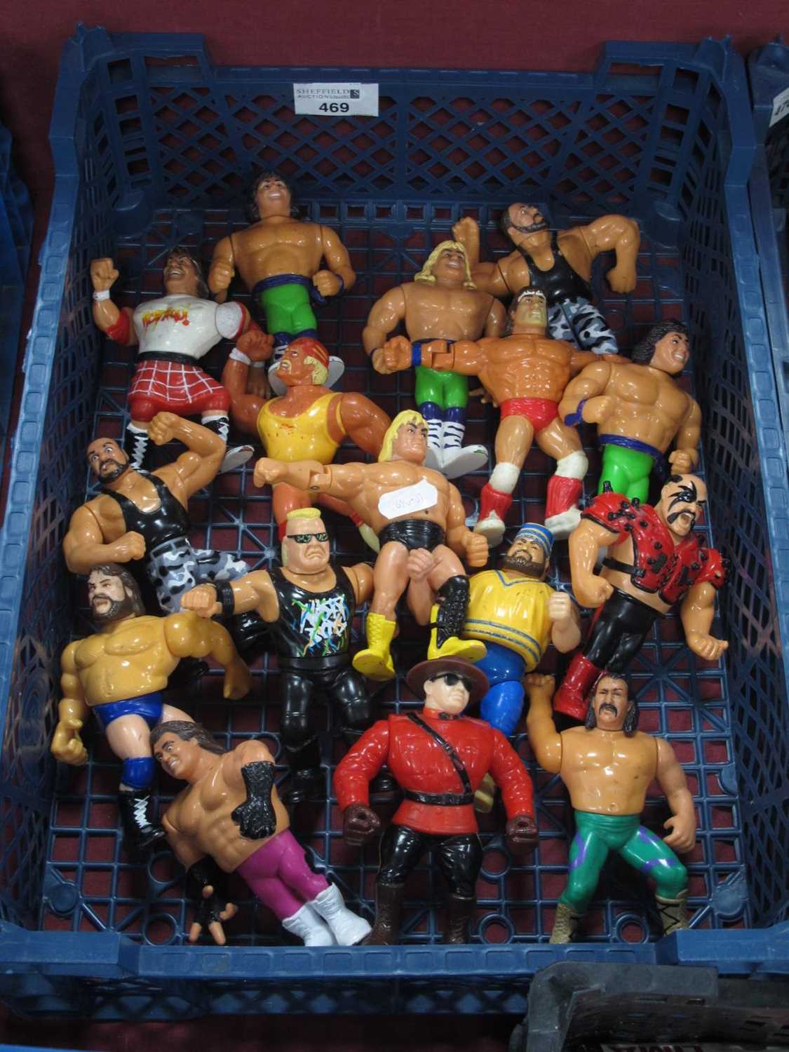 Lot 469 - Sixteen WWF Hasbro 1990 Wrestling Figures,