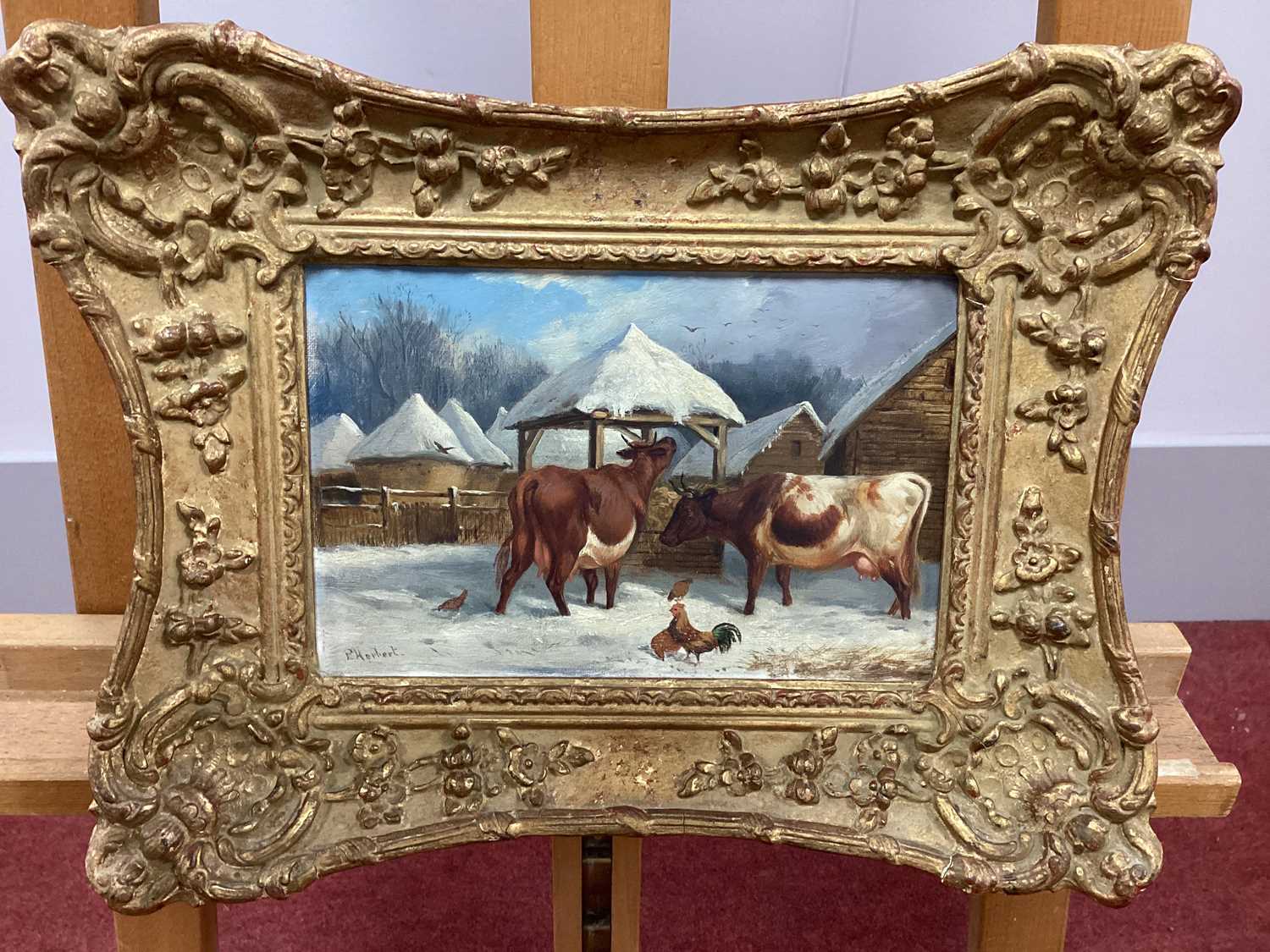 Lot 1165 - P. HERBERT (Late XIX Century) Cows and