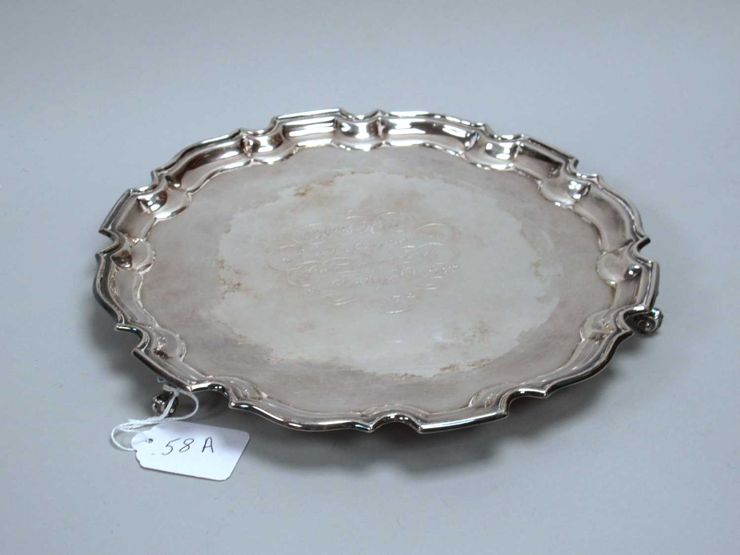 Lot 58 - A Hallmarked Silver Salver, FH, Birmingham