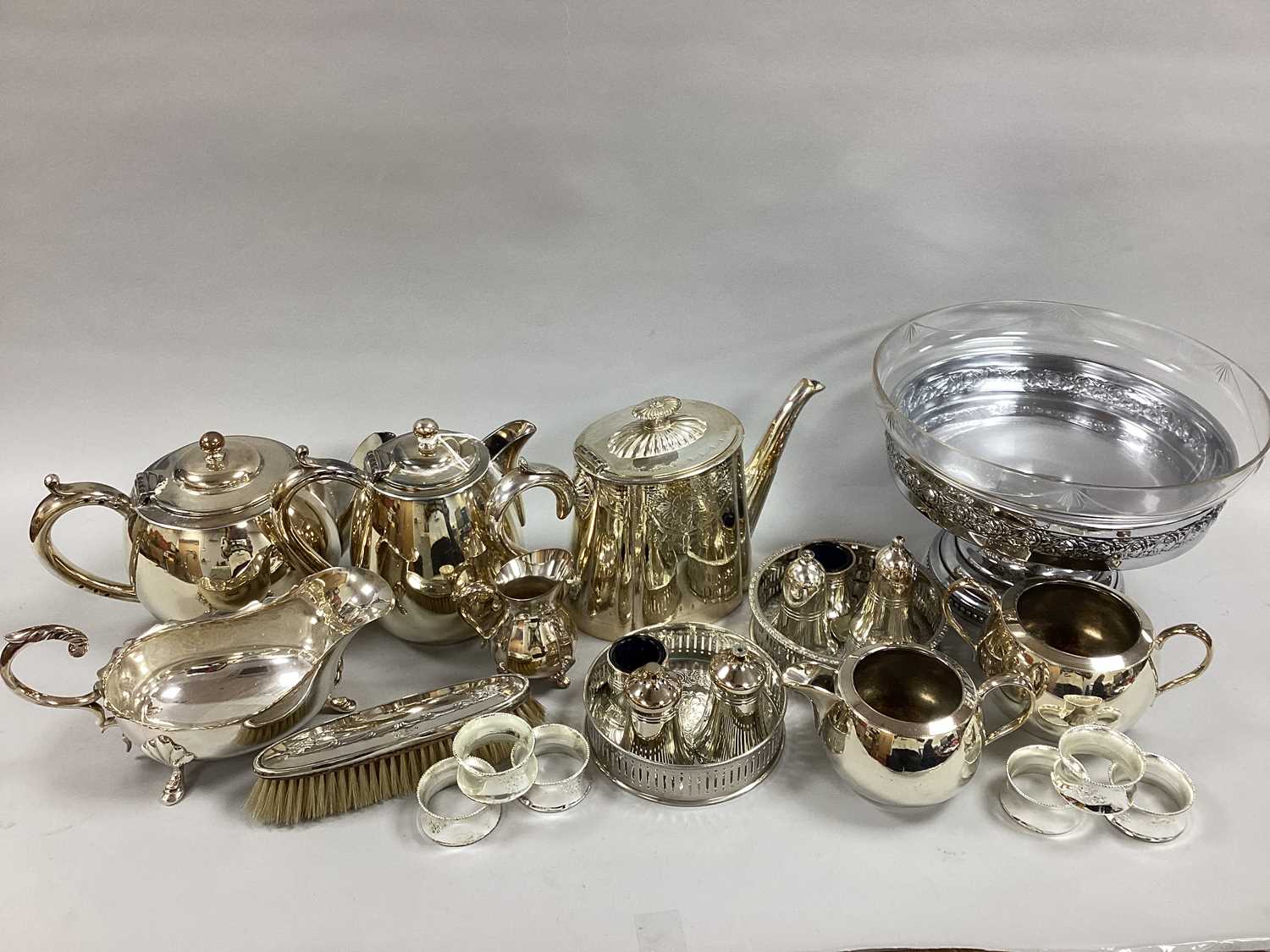 Lot 42 - Assorted Plated Ware, including a hallmarked