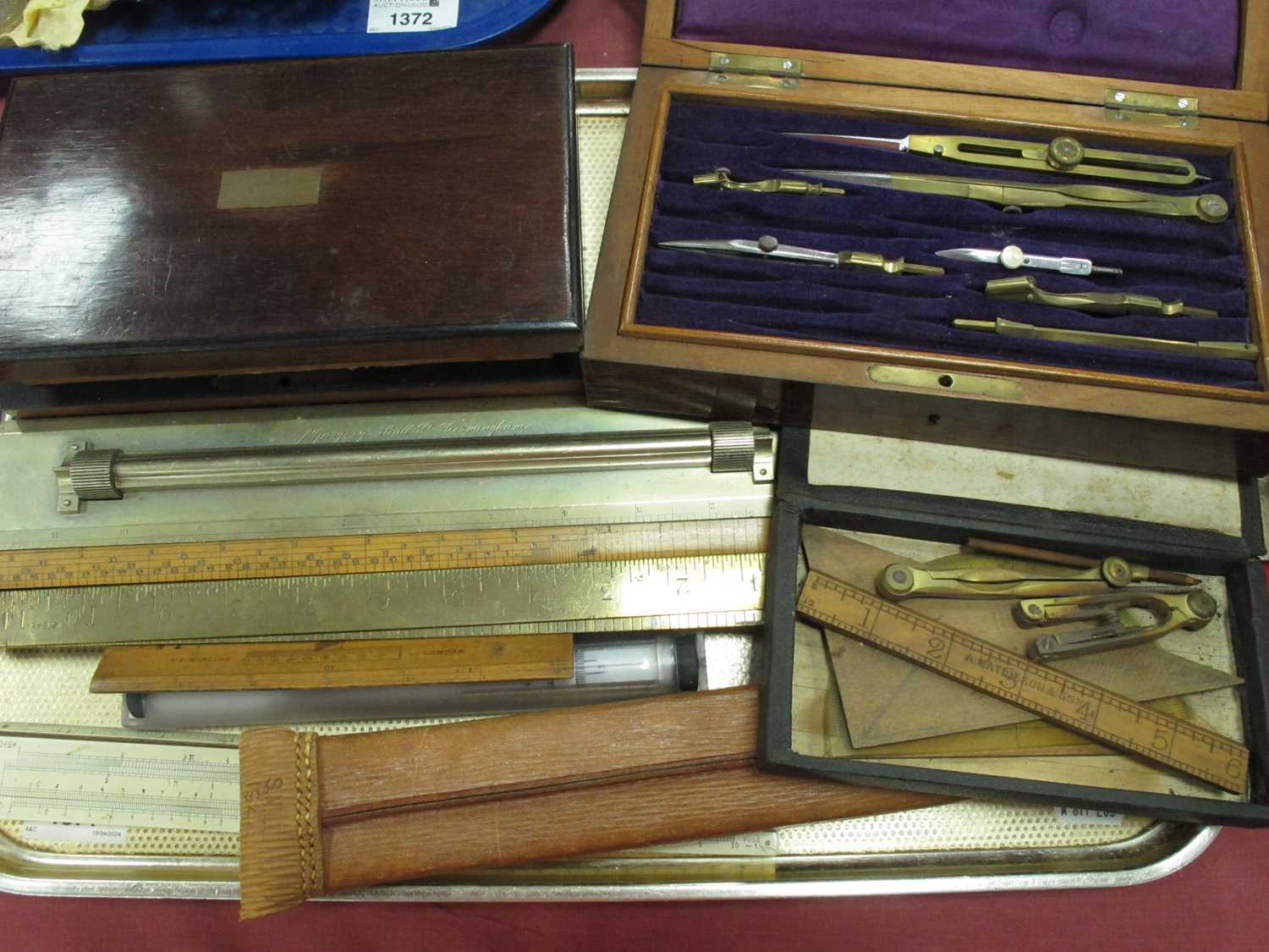 Lot 1371 - Drawing Instruments in Rosewood Boxes, P.