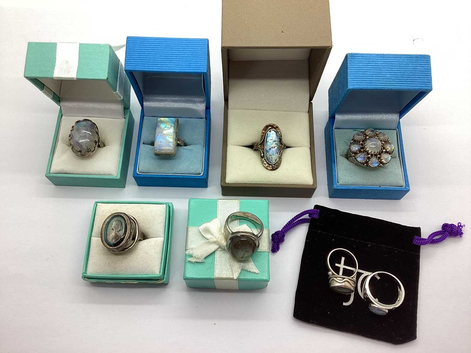 Lot 257 - A Hallmarked Silver Stone Set Ring, of