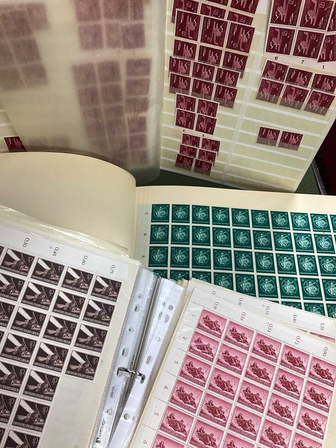 Lot 378 - Three Albums containing part sheets, blocks,