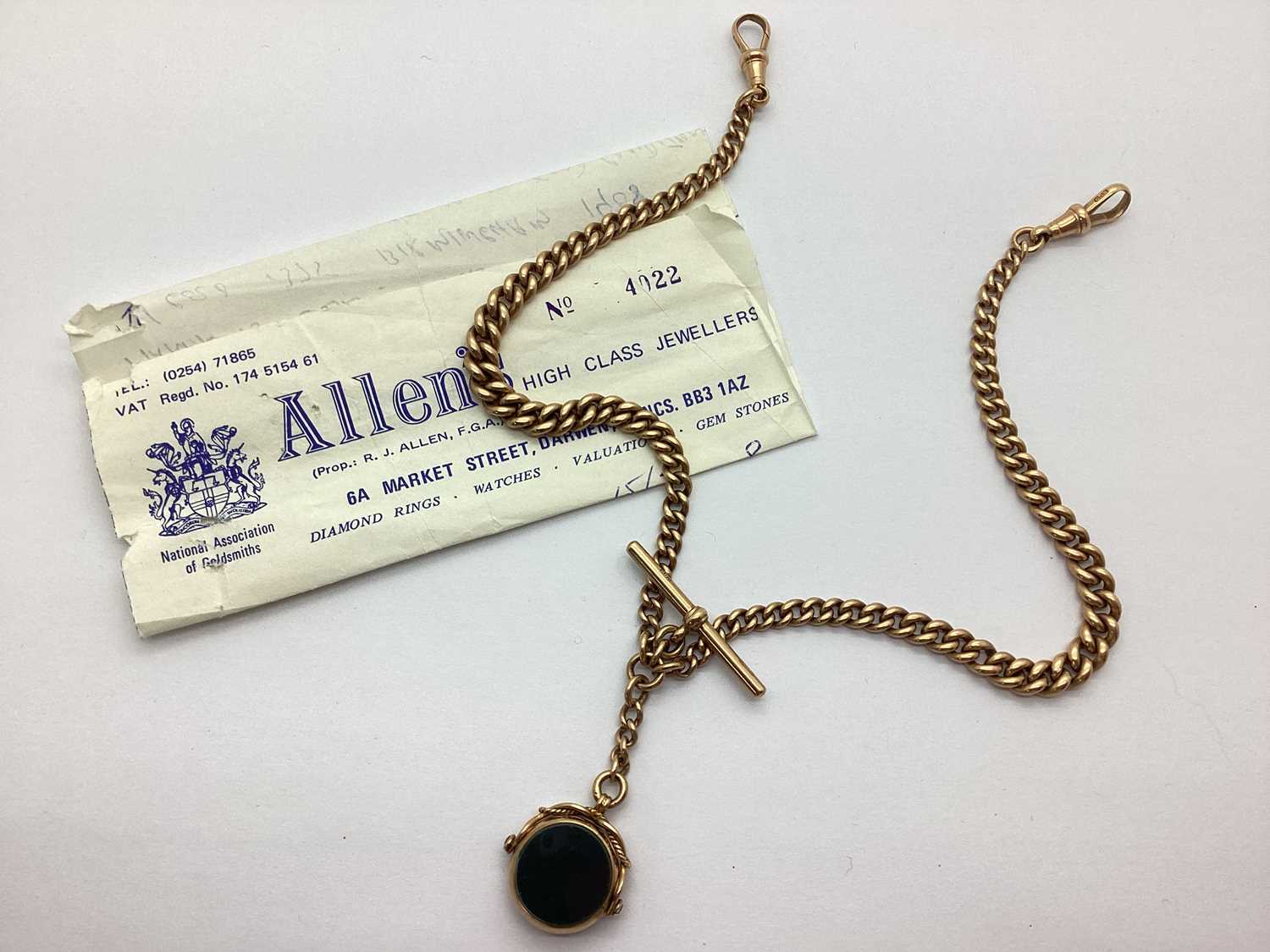 Lot 139 - A 9ct Rose Gold Graduated Curb Link Double