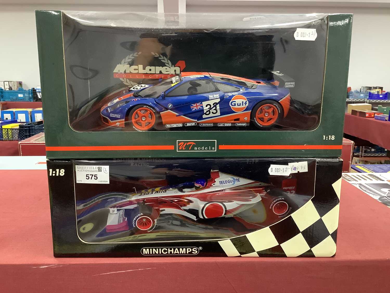 Lot 575 - Two 1:18th Scale Diecast Model Racing Cars