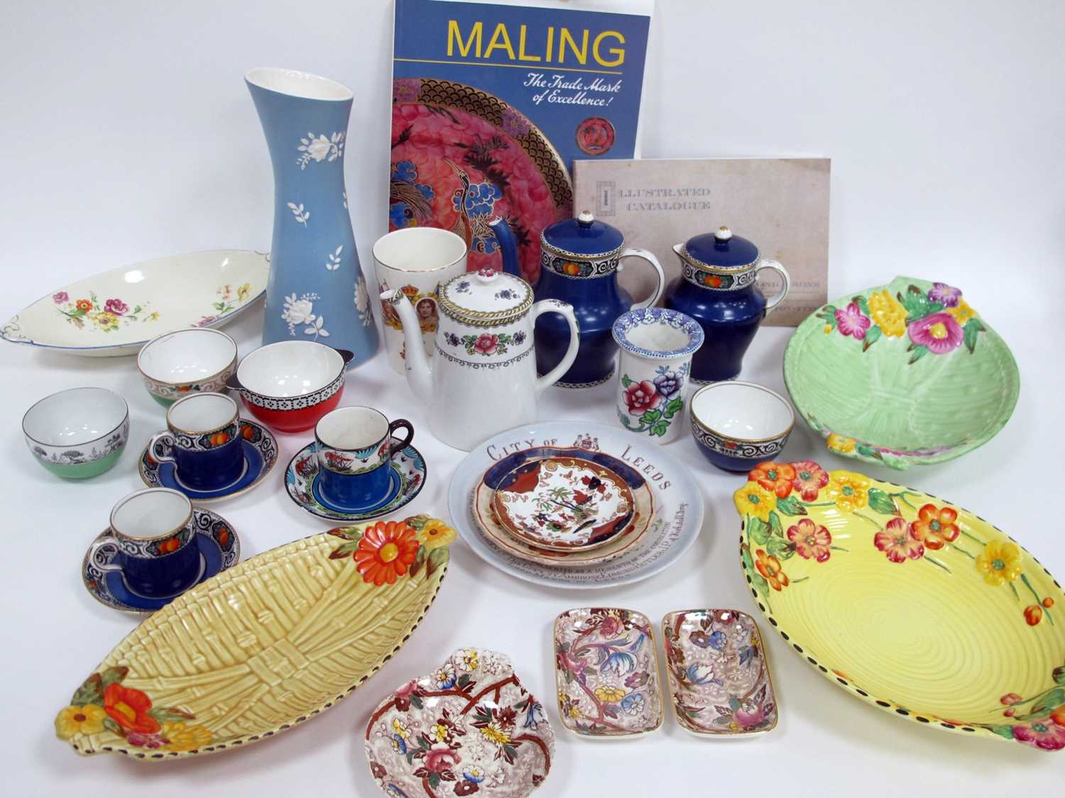 Lot 1148 - A Maling Pottery Part Coffee Service,