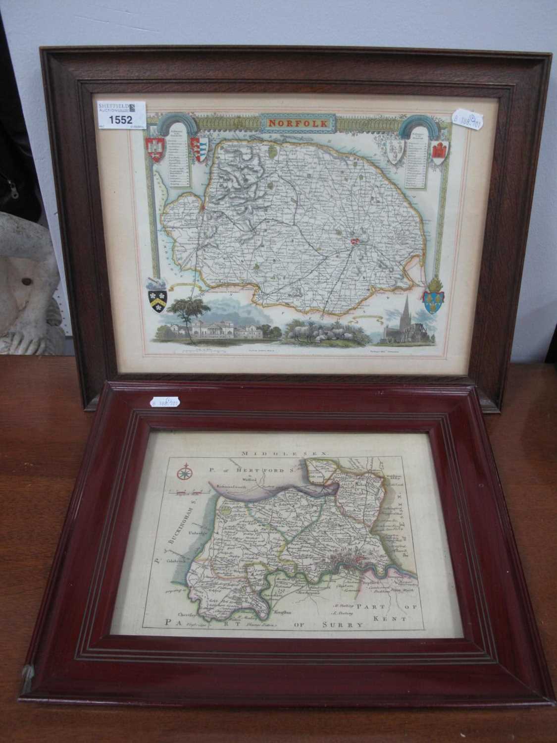 Lot 1552 - John Rocque XVIII Century Map of Middlesex,