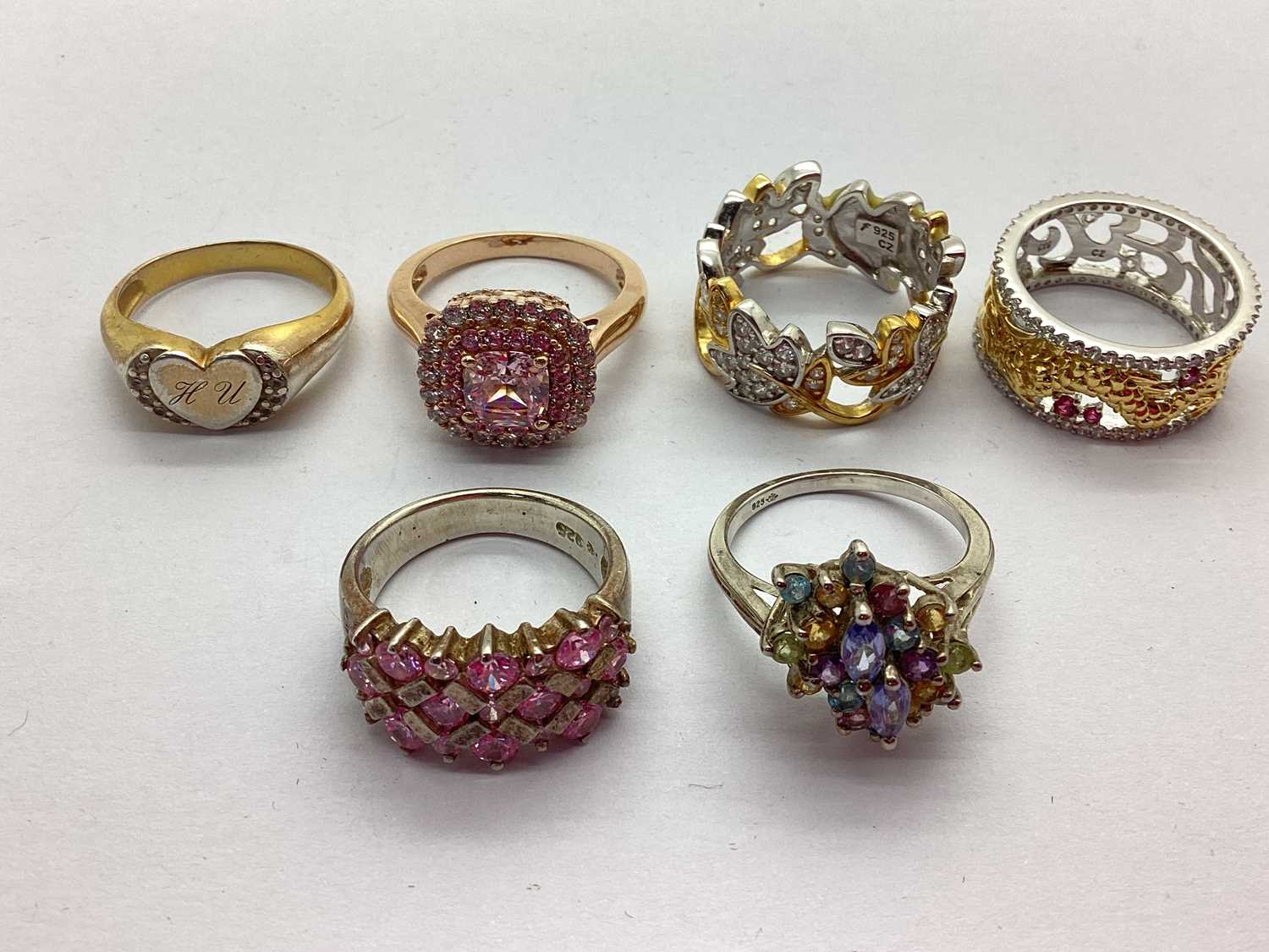 Lot 361 - A Collection of Modern "925" Rings, to