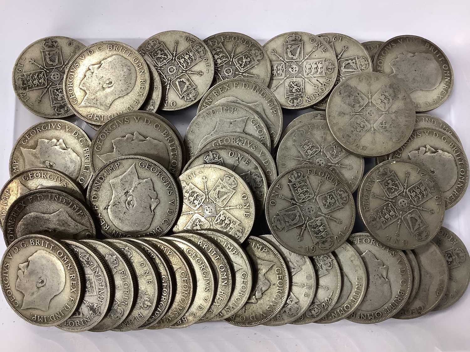 Lot 475 - Collection Of GB Pre 1947 Silver Florins,