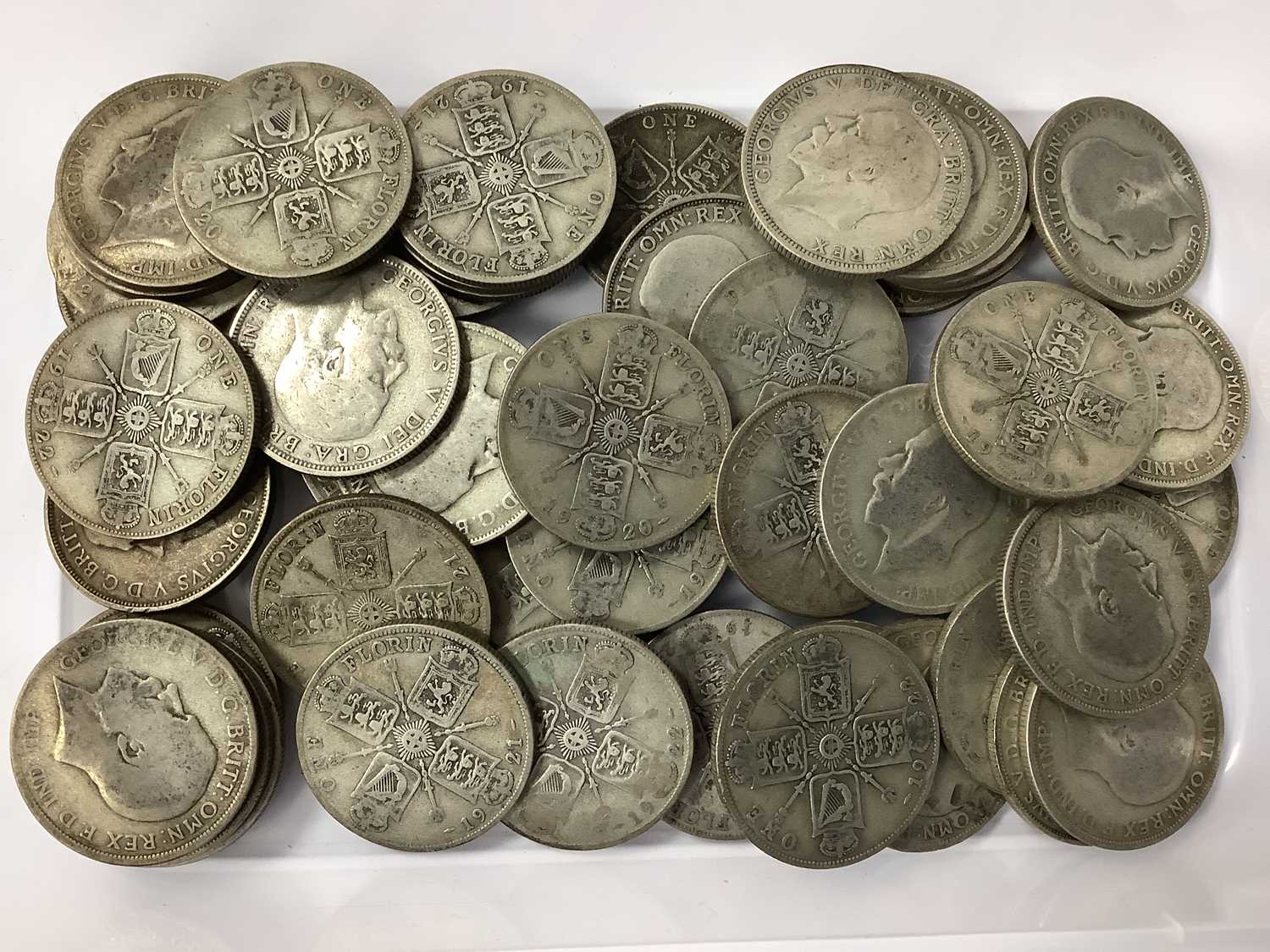 Lot 478 - Collection Of GB Pre 1947 Silver Florins,
