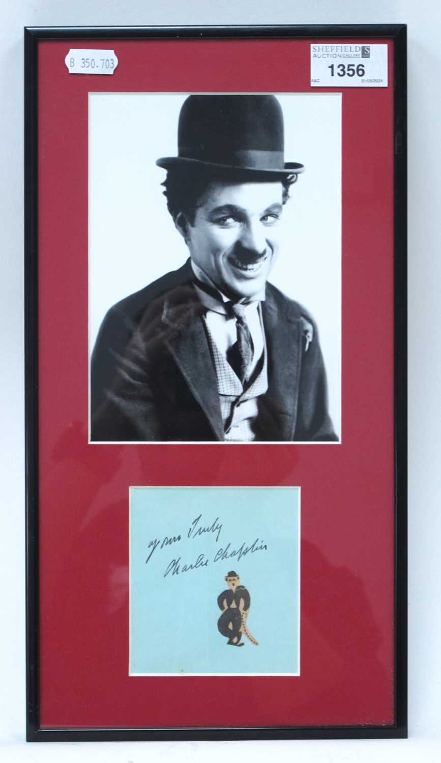 Lot 1356 - Charlie Chaplin Autograph, black ink signed