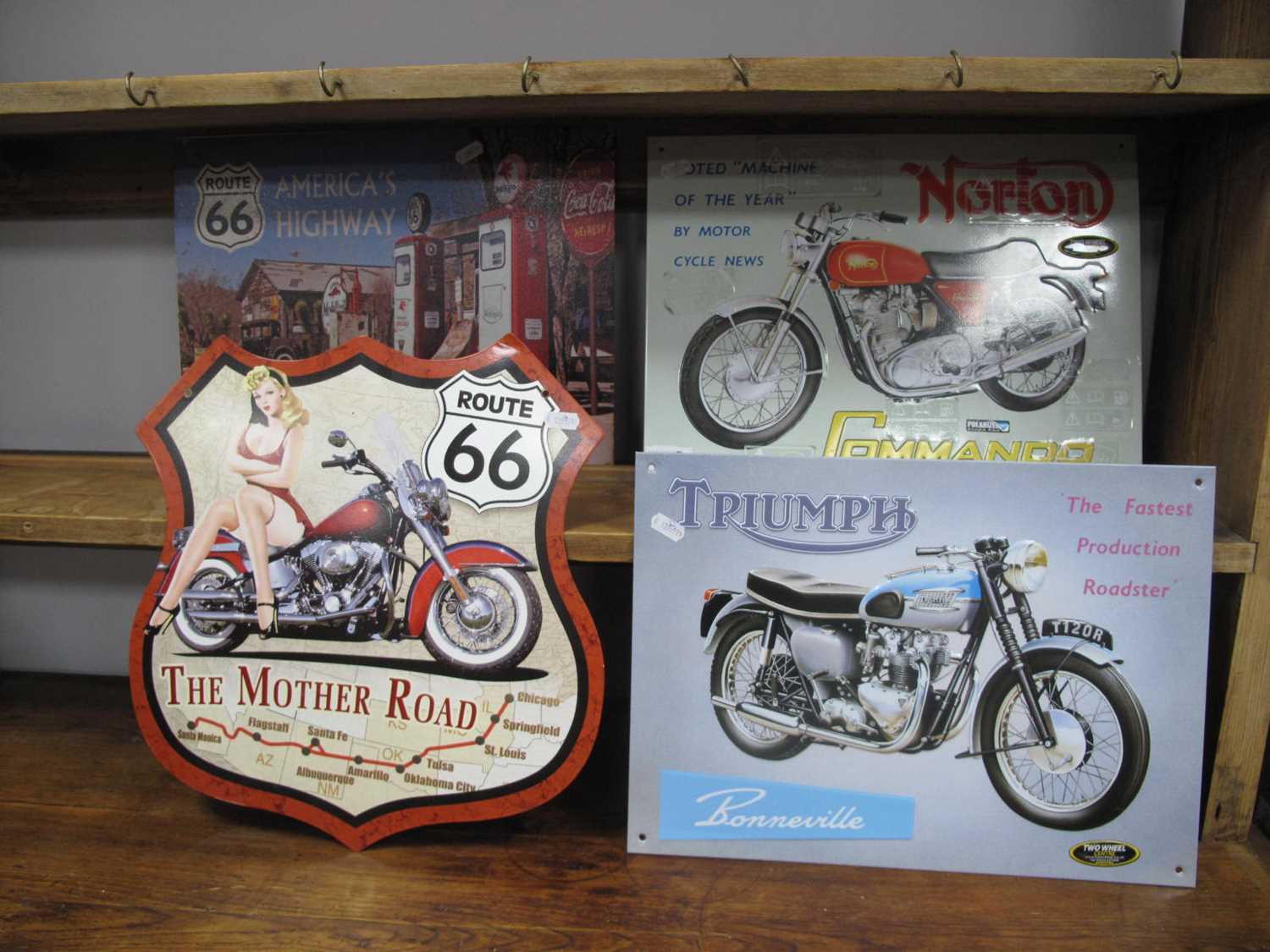 Lot 1585 - Route 66 Metal Wall Signs, shield shape