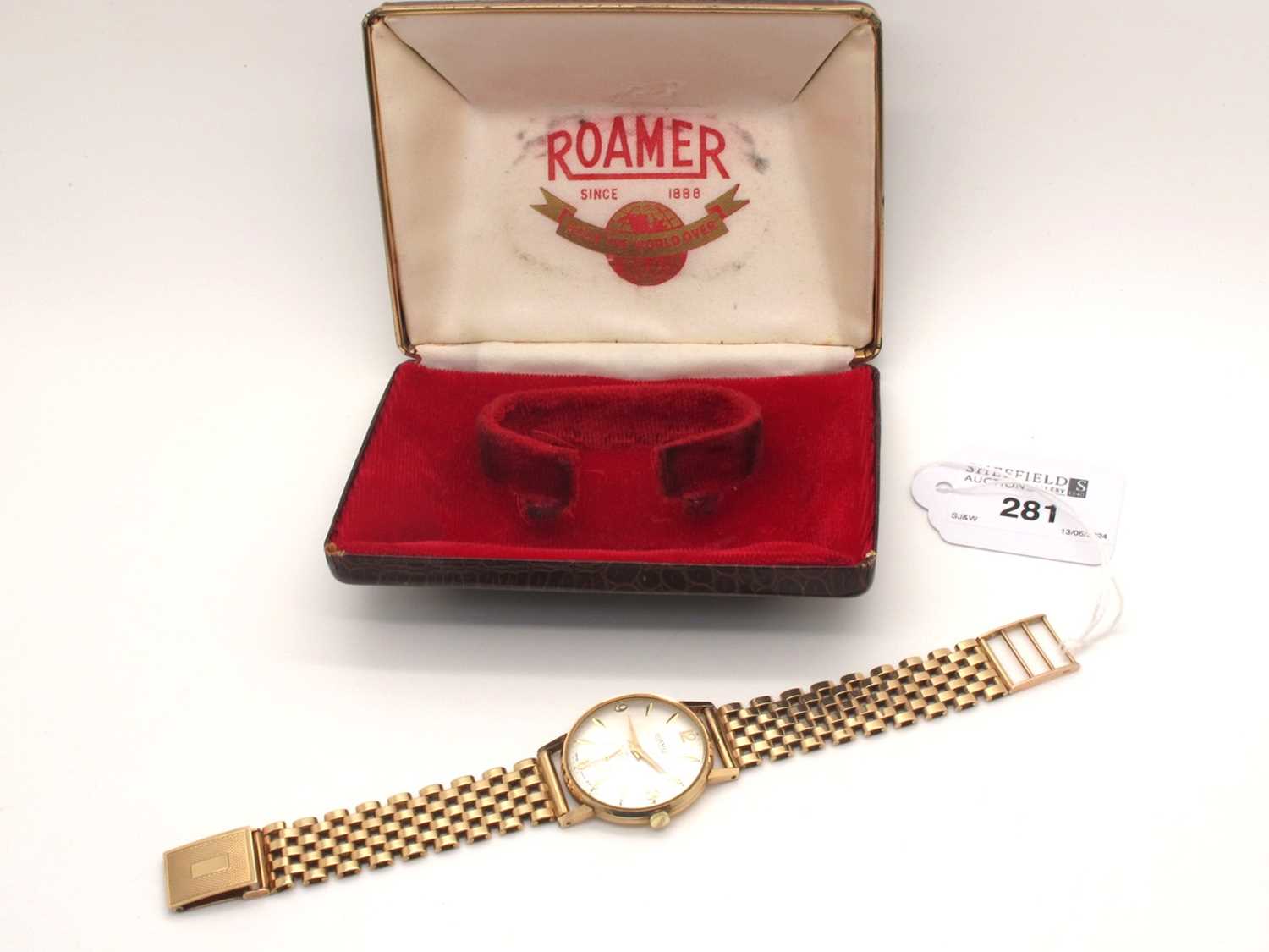 Lot 281 - Roamer; A Vintage Gent's Wristwatch, the