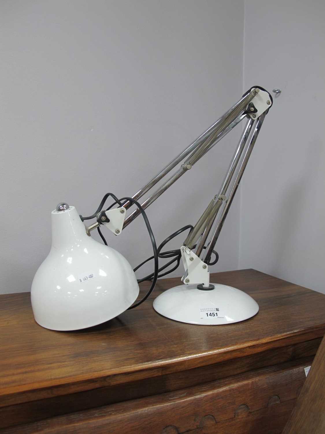 Lot 1451 - A White Painted Metal Angle Poise Lamp,