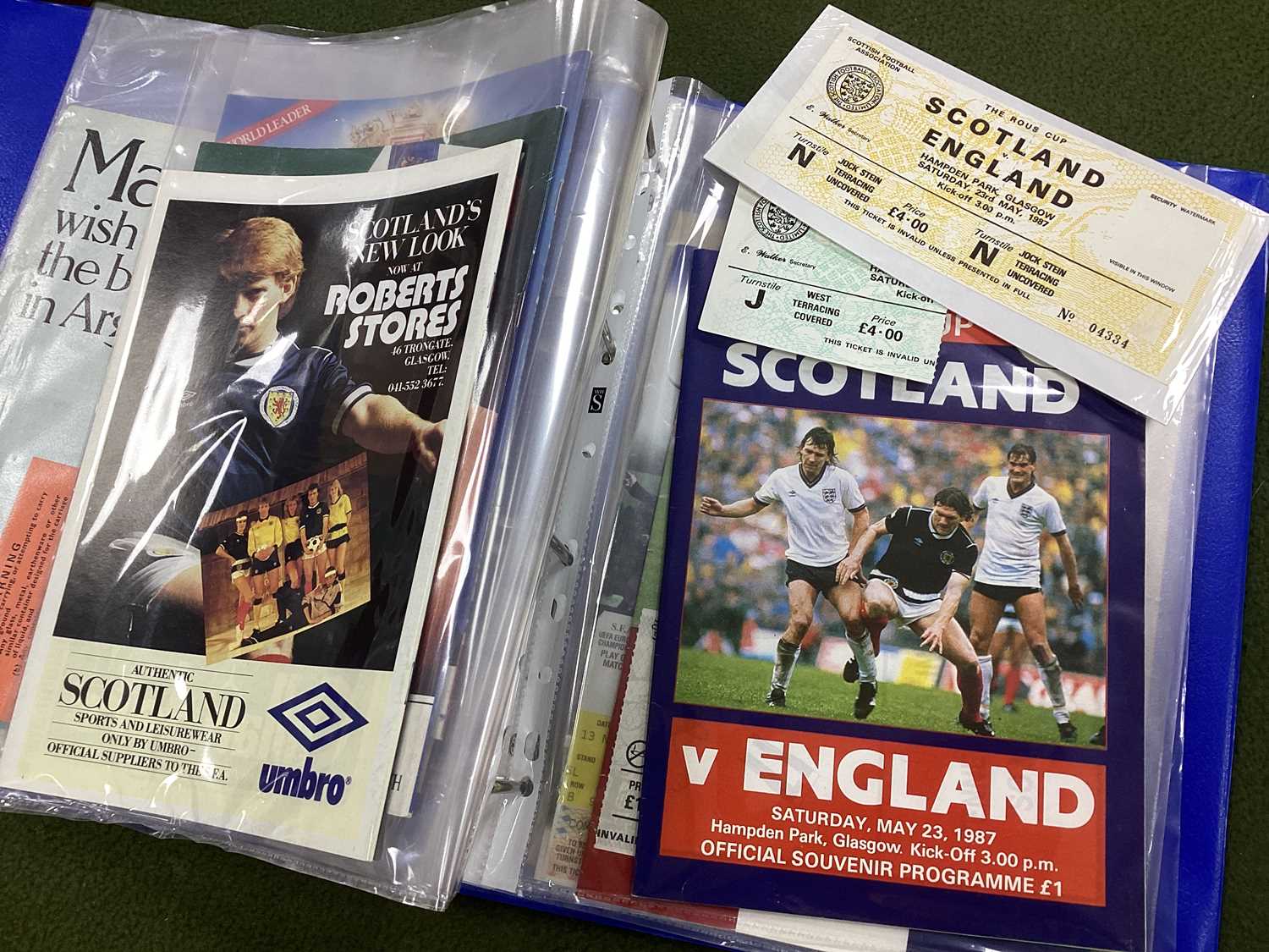 Lot 802 - Scotland V. England Ticket and Programme