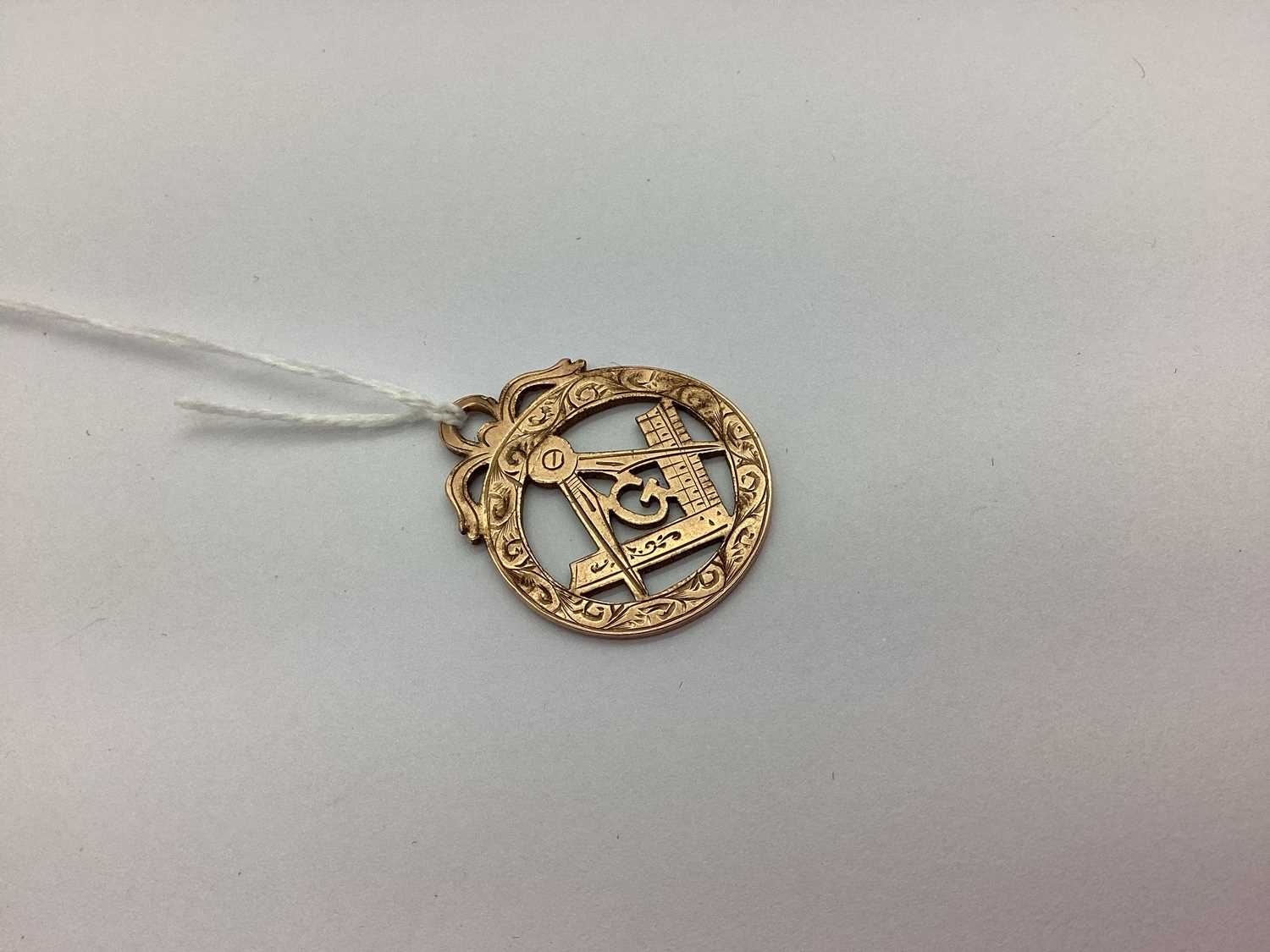 Lot 247 - A 9ct Rose Gold Masonic Medallion Pendant,