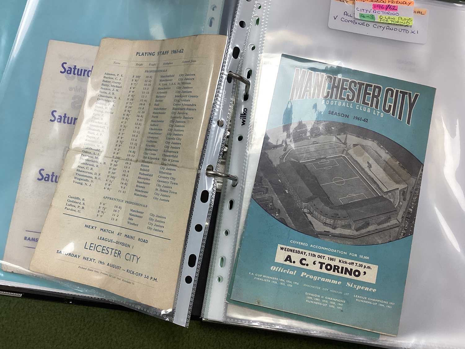 Lot 779 - Manchester City Friendly Programmes