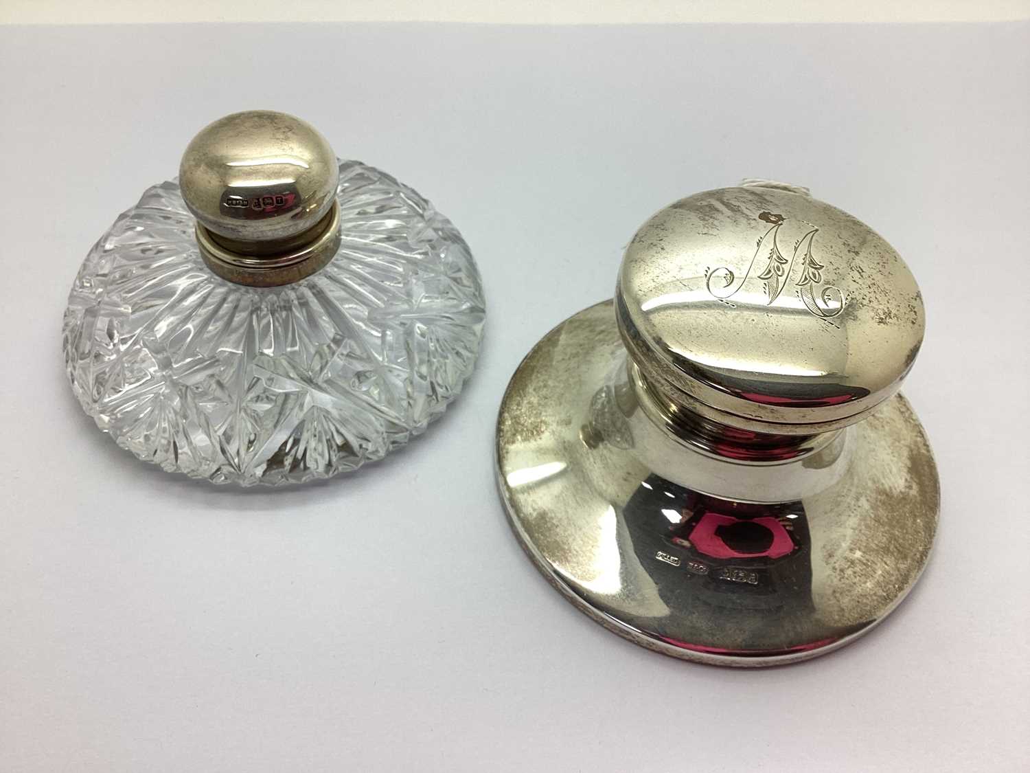 Lot 155 - A Hallmarked Silver Capstan Style Inkwell,
