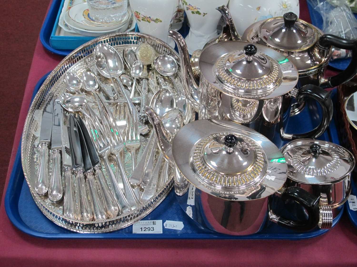 Lot 1293 - Viners Plated Four Piece Tea Set, silver
