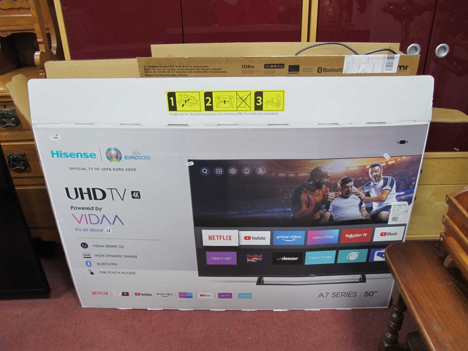 Lot 1185 - Hisense UHD TV 4K, in box (untested sold