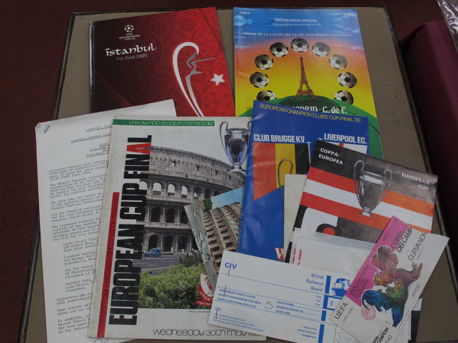 Lot 624 - Liverpool European Cup Final Programmes,