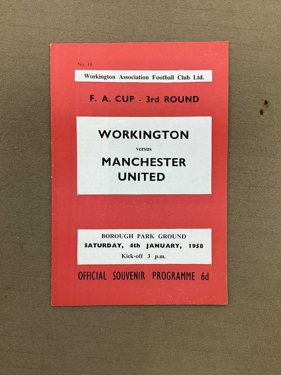 Lot 735 - 1957-8 Workington v. Manchester United