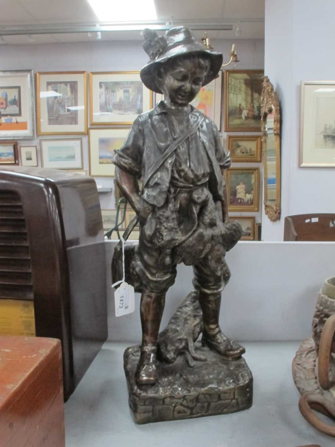 Lot 1473 - A Modern Cast Bronzed Model of a Young