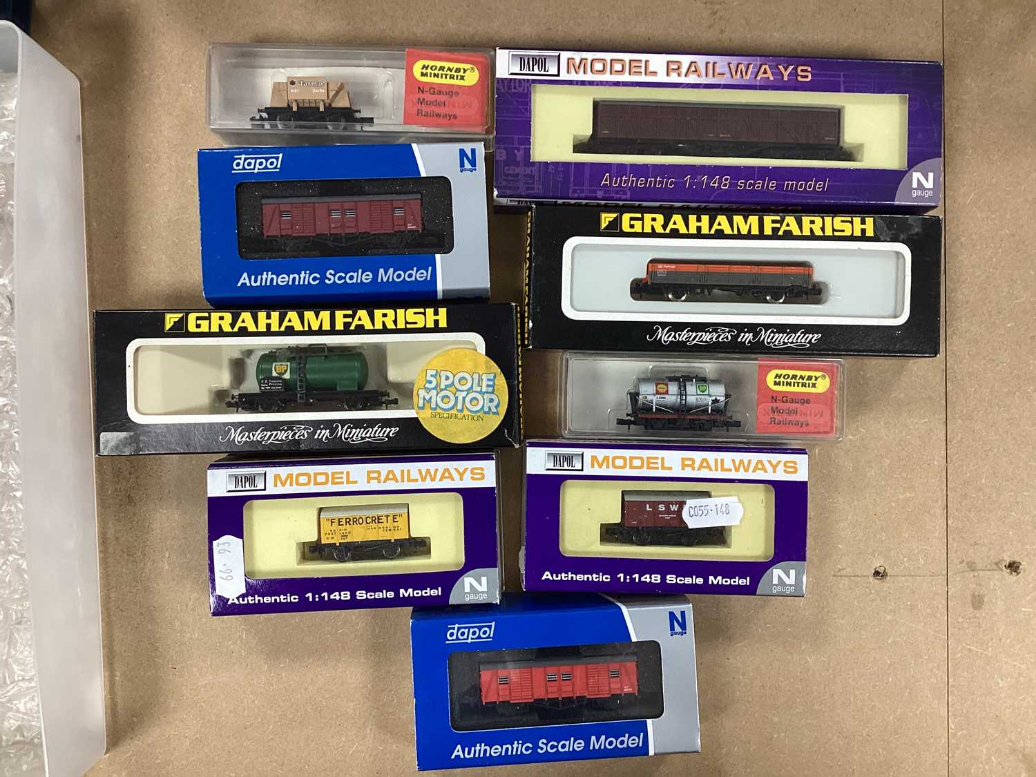 Lot 848 - Nine N Gauge Rolling Stock Items by Dapol,