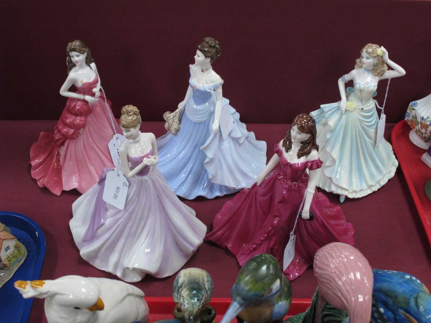 Lot 1267 - Five Coalport Figurines, Eternal Love, Ruby