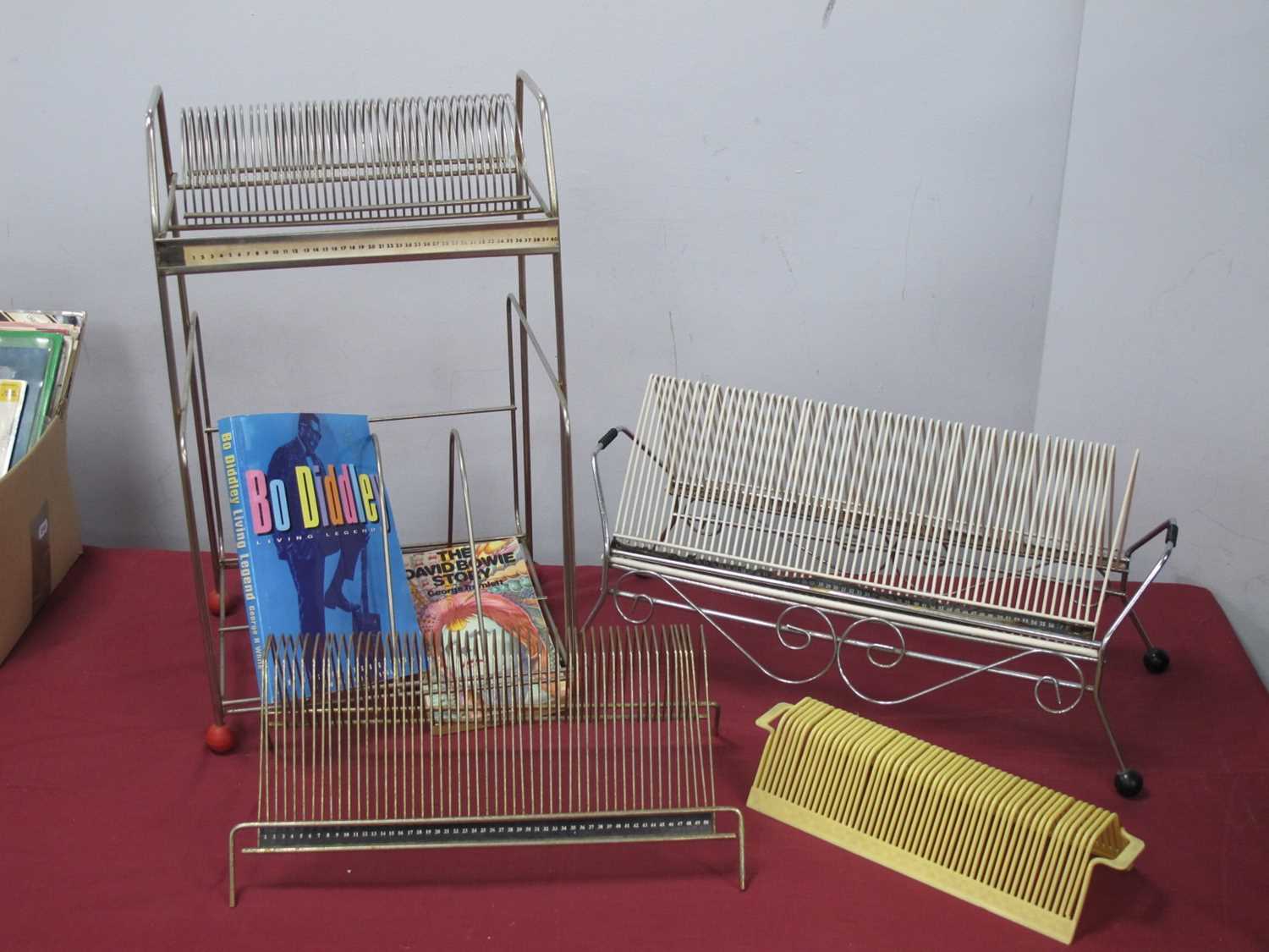 Lot 578 - Vintage Single and LP Record Racks, four of