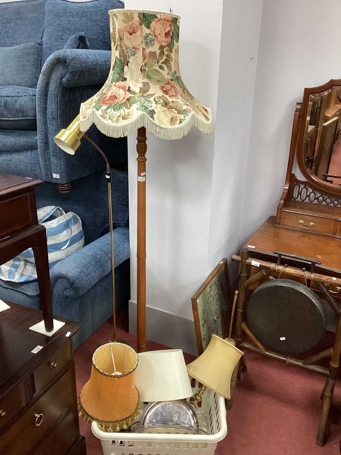 Lot 1518 - Two Standard lamps, three table lamps,