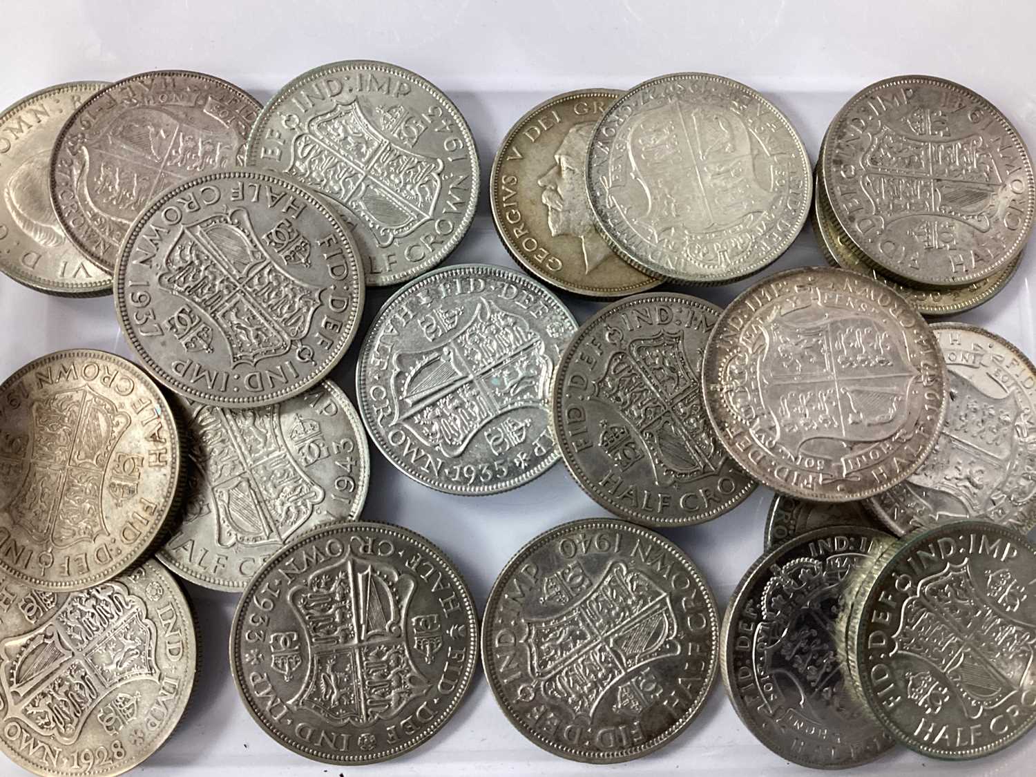 Lot 477 - Collection Of GB Pre 1947 Silver Half Crowns,