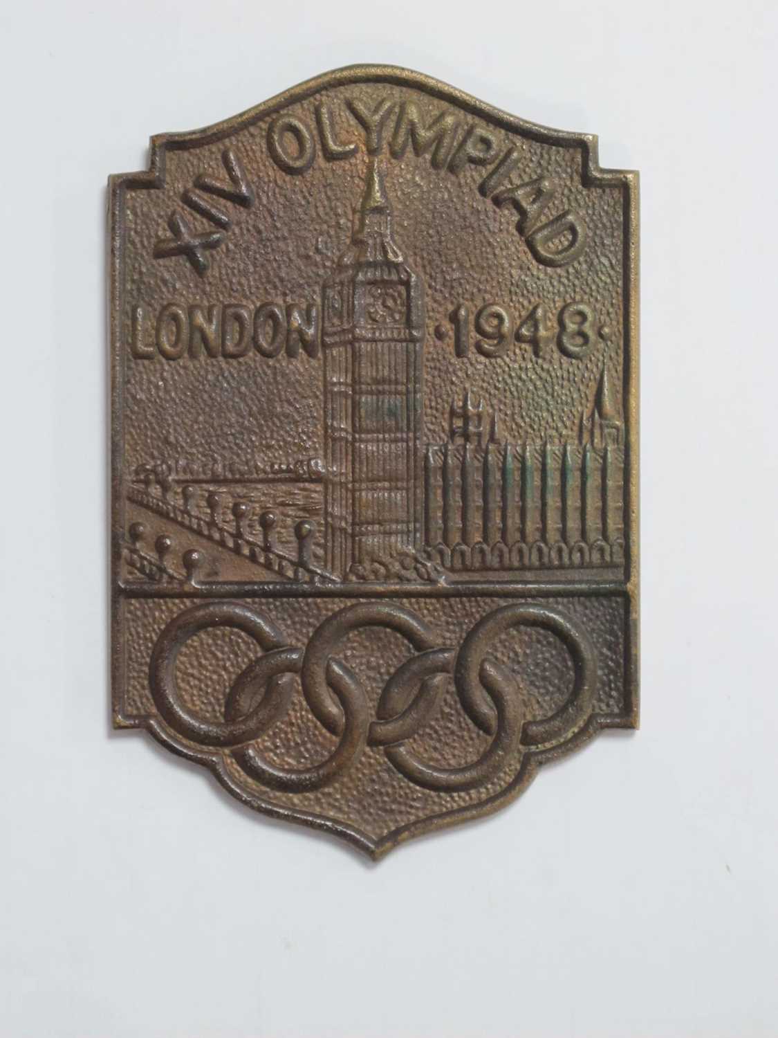 Lot 617 - 1948 Olympics Brass Plaque. XIV Olympiad,