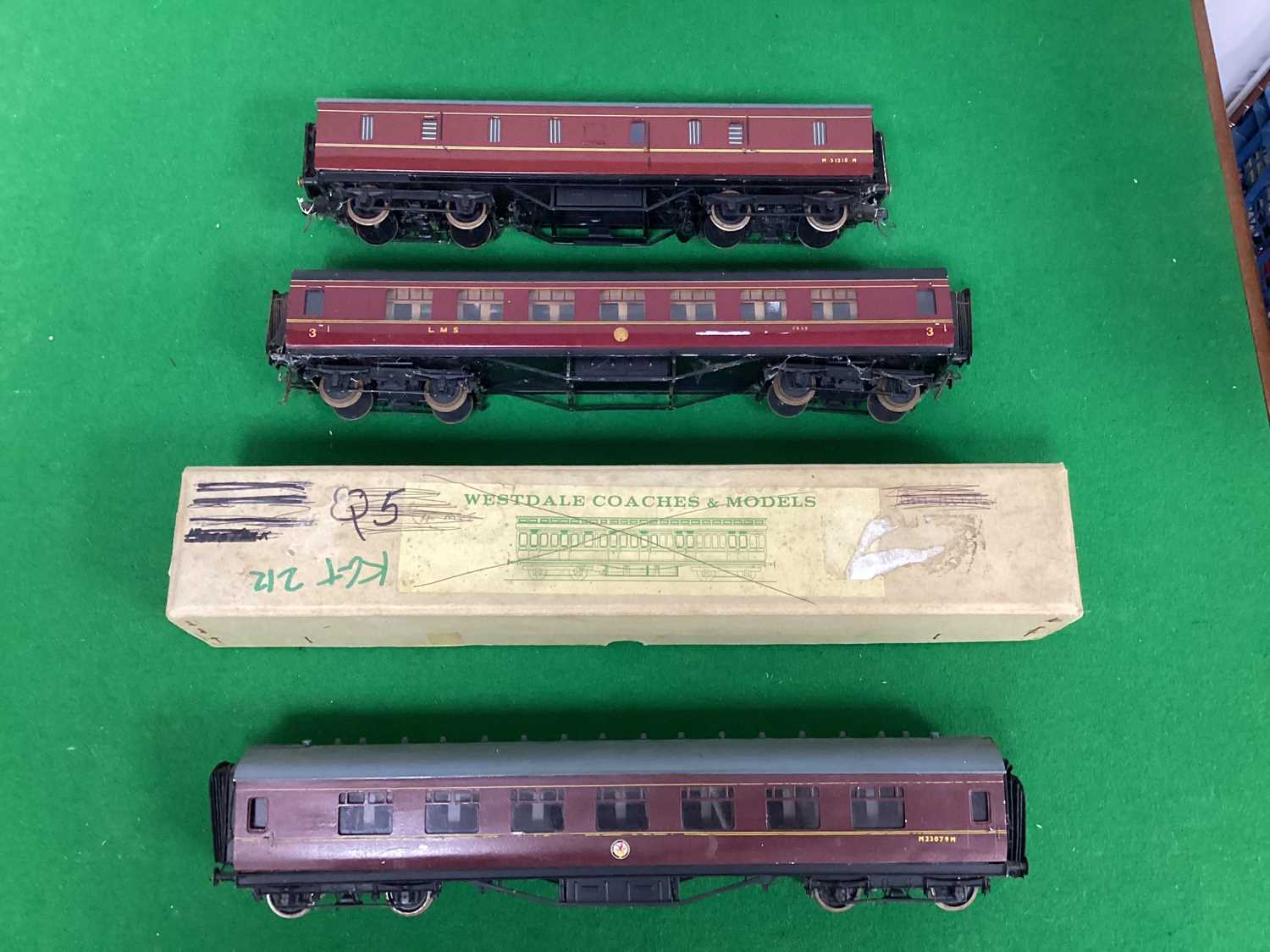 Lot 841 - Three Kit Built 'O' Gauge/7mm MKI Coaches,