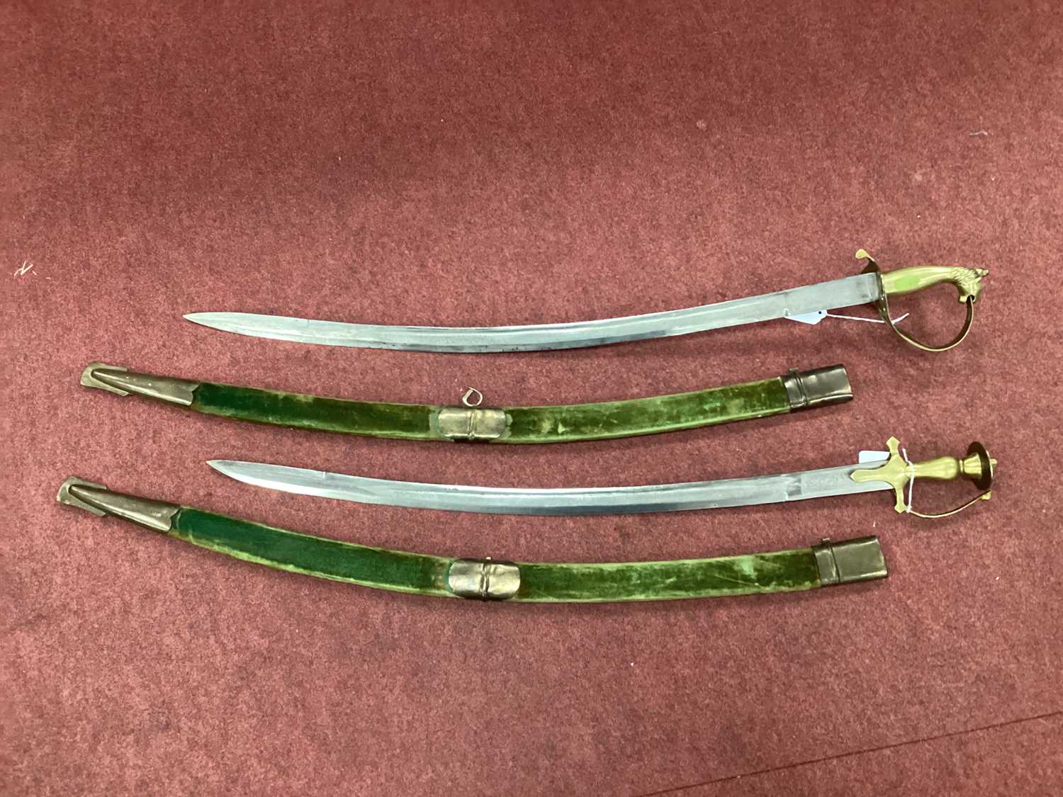 Lot 1346 - Indian Curved Sabre in a Green Velvet