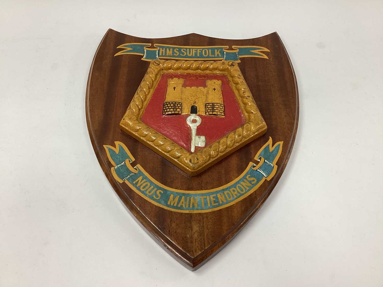 Lot 1425 - Royal Navy HMS Suffolk Ships Crest on