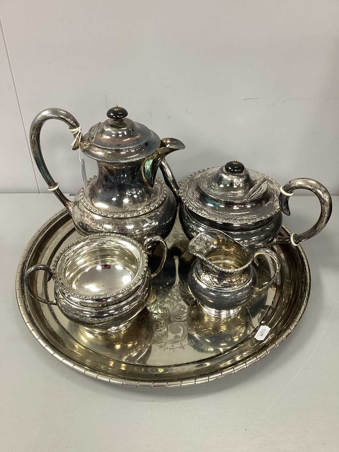 Lot 221 - An EPNS Four Piece Teaset, makers mark GWS,