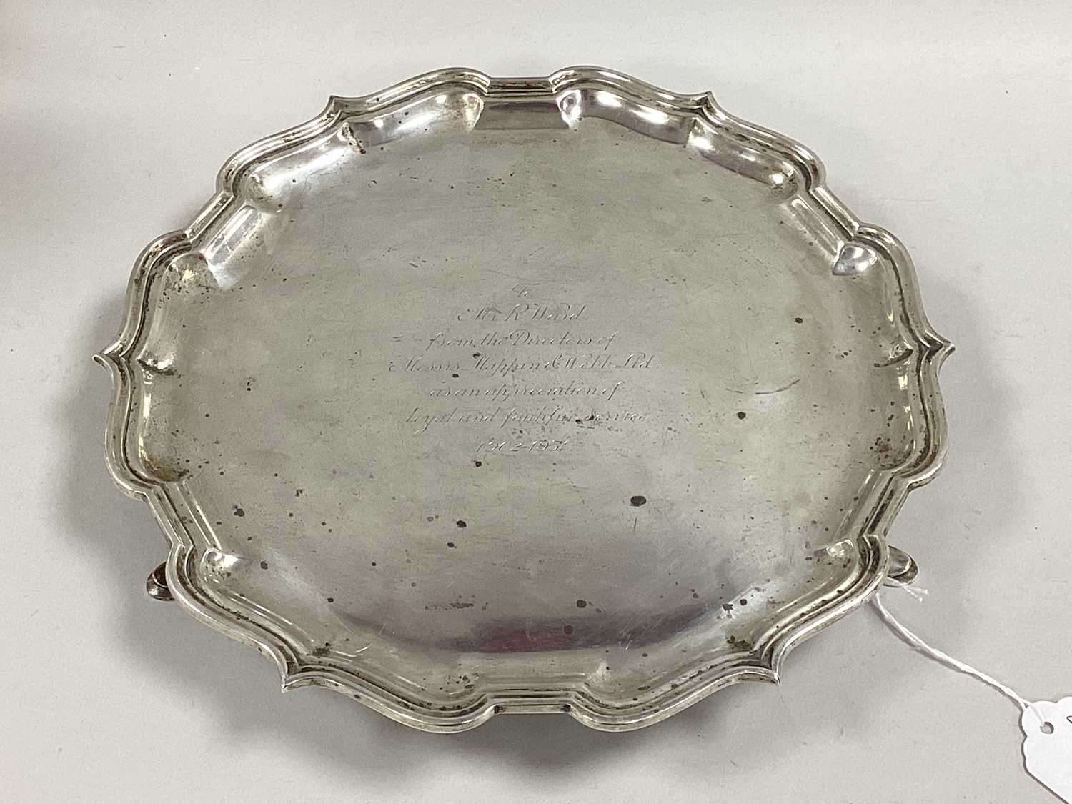 Lot 17 - A Mappin & Webb Hallmarked Silver Salver, M&W,