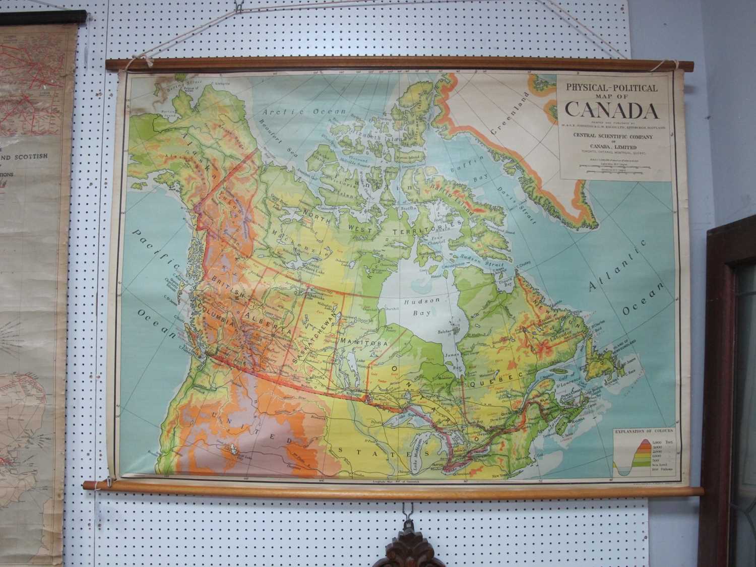 Lot 1454 - Physical - Political Map of Canada by