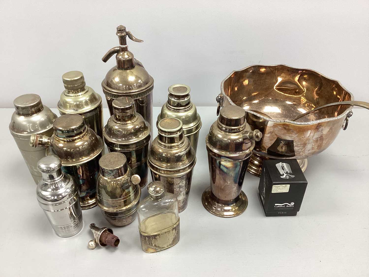 Lot 175 - An Assortment of Plated Cocktail Shakers,