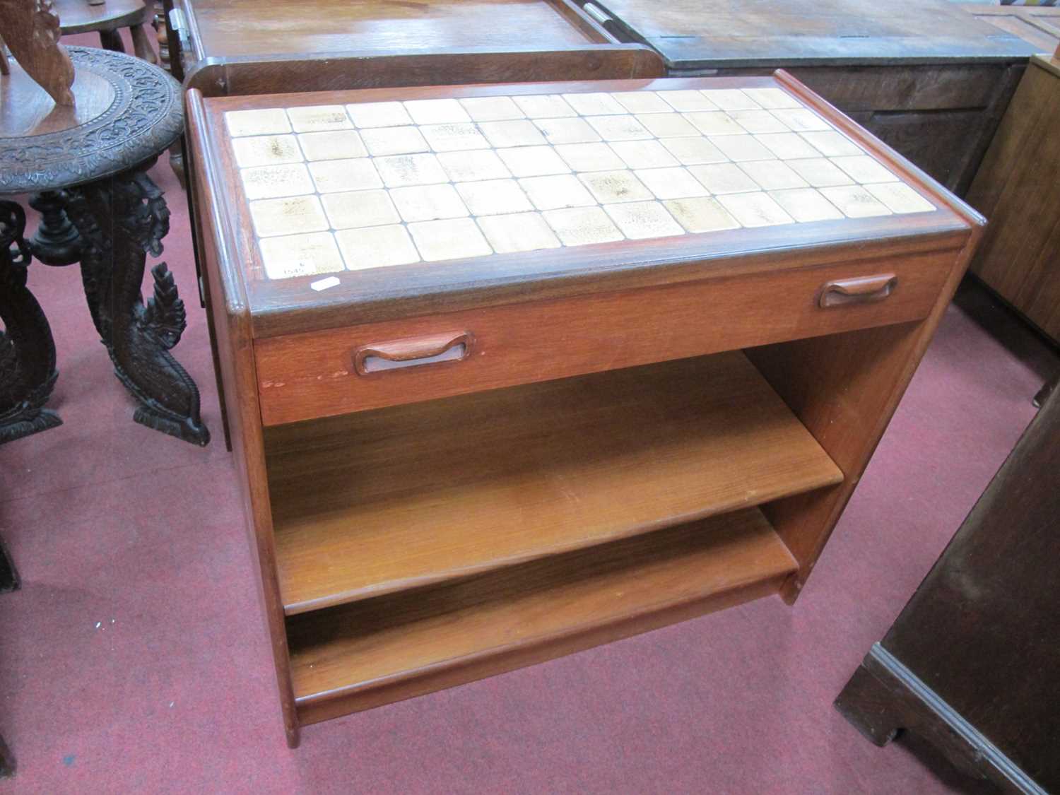 Lot 1545 - Teak Desk Circa 1970s, with 55 ceramic tile
