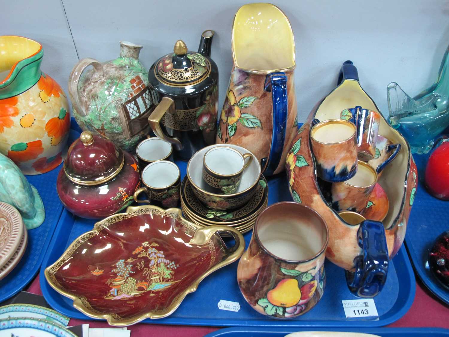 Lot 1143 - Soho Solian Ware Coffee Ware, H&K Viola jug,
