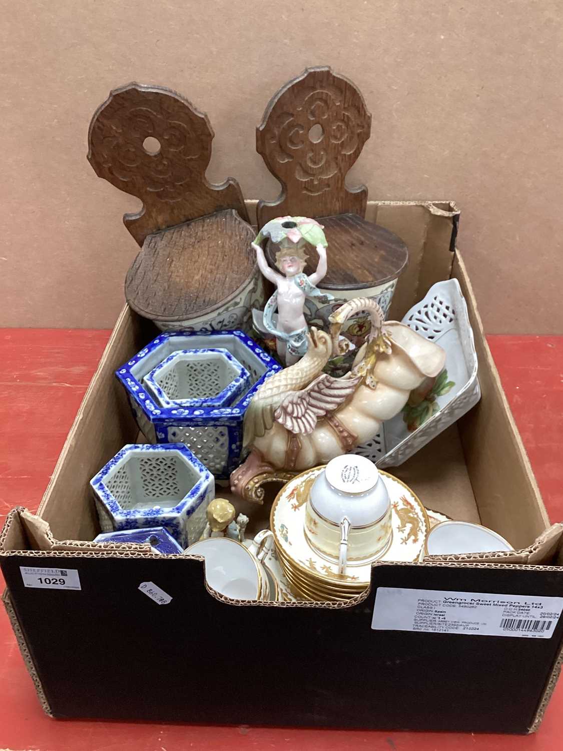 Lot 1029 - Pair of Continental Pottery Condiment Wall